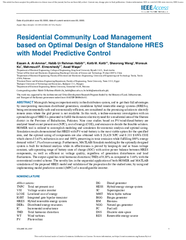 (PDF) Residential Community Load Management based on Optimal Design of ...