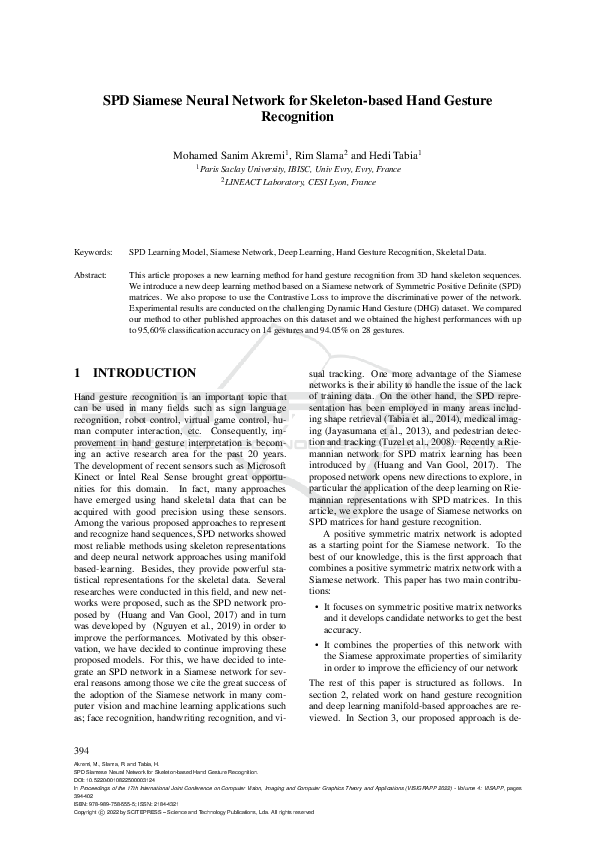 (PDF) SPD Siamese Neural Network for Skeleton-based Hand Gesture Recognition