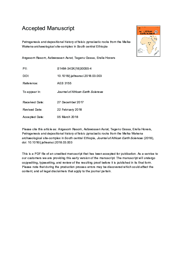 (PDF) Petrogenesis and depositional history of felsic pyroclastic rocks ...