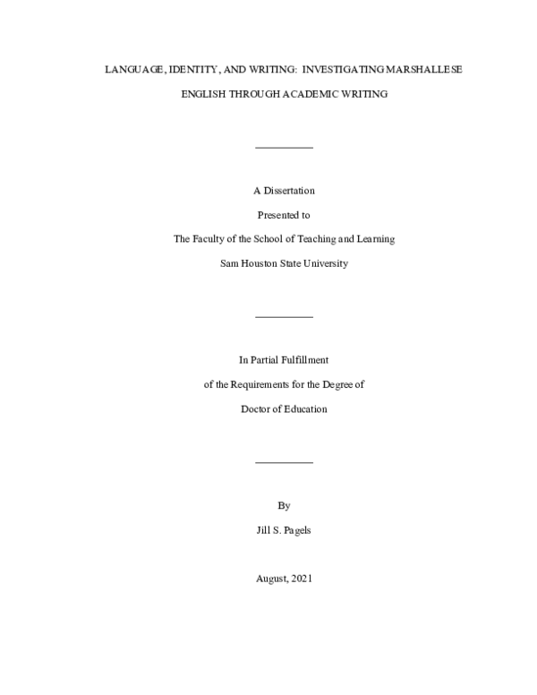 (PDF) Language, Identity, and Writing: Investigating Marshallese ...