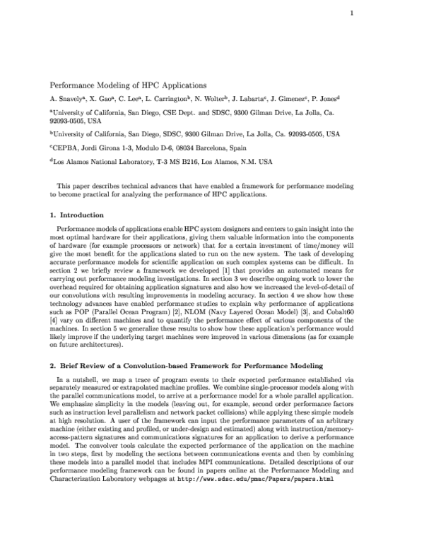 Pdf Performance Modeling Of Hpc Applications
