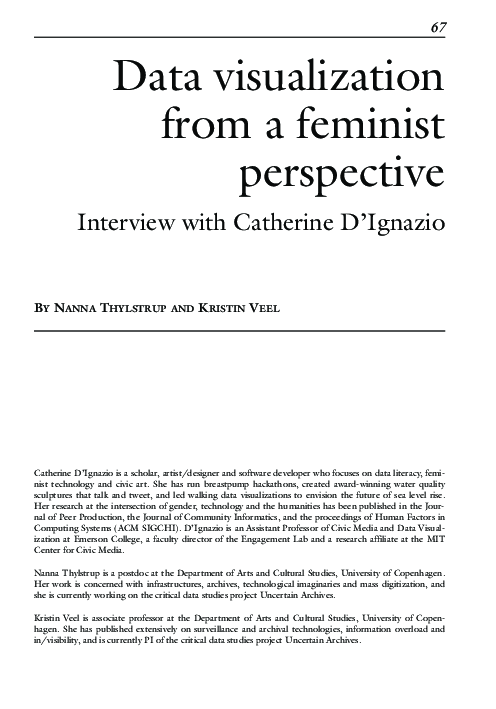 (PDF) Data visualization from a feminist perspective - Interview with Catherine D´Ignazio