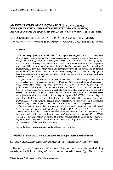 (PDF) An integration of object-oriented knowledge representation and rule-oriented programming ...