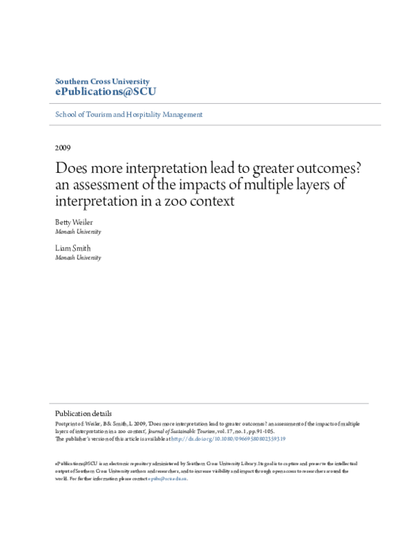 (PDF) Does more interpretation lead to greater outcomes? An assessment ...