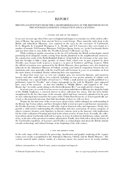 (PDF) Bronze Age Pottery from the Carchemish Region at the British ...