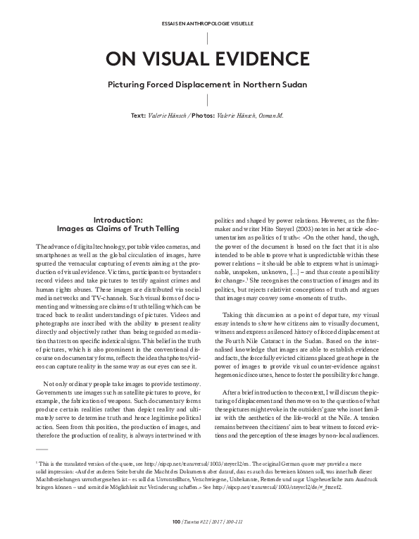 (PDF) On Visual Evidence