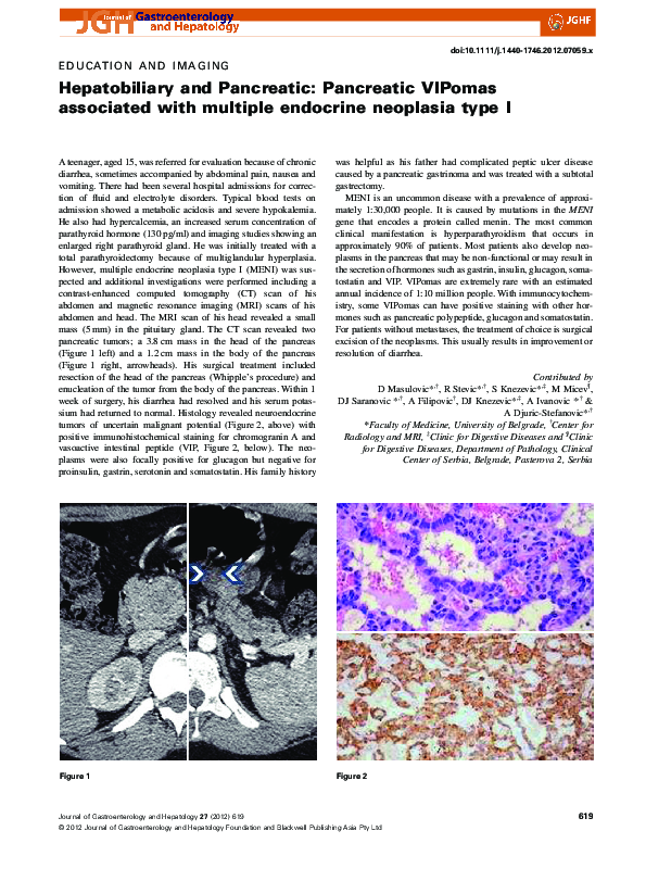 (PDF) Hepatobiliary and Pancreatic: Pancreatic VIPomas associated with ...