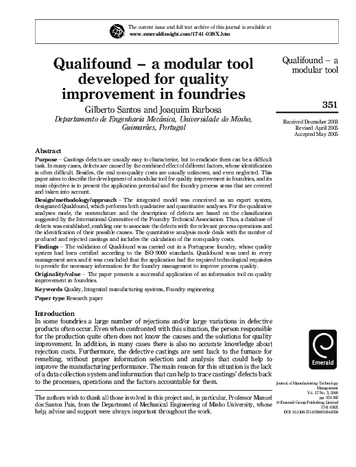 (PDF) Qualifound – a modular tool developed for quality improvement in ...