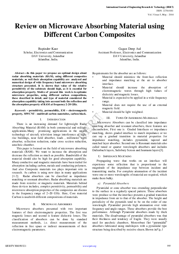 (PDF) Review on Microwave Absorbing Material using Different Carbon ...