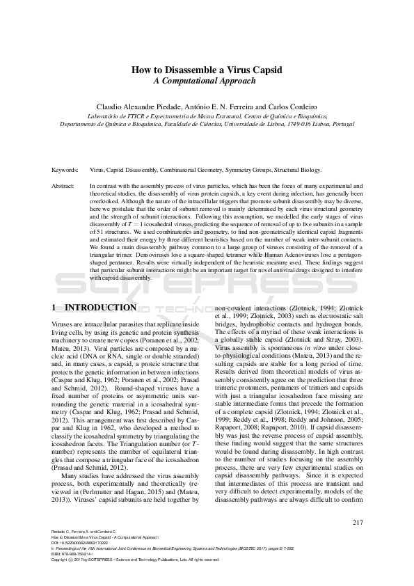 (PDF) How to Disassemble a Virus Capsid - A Computational Approach