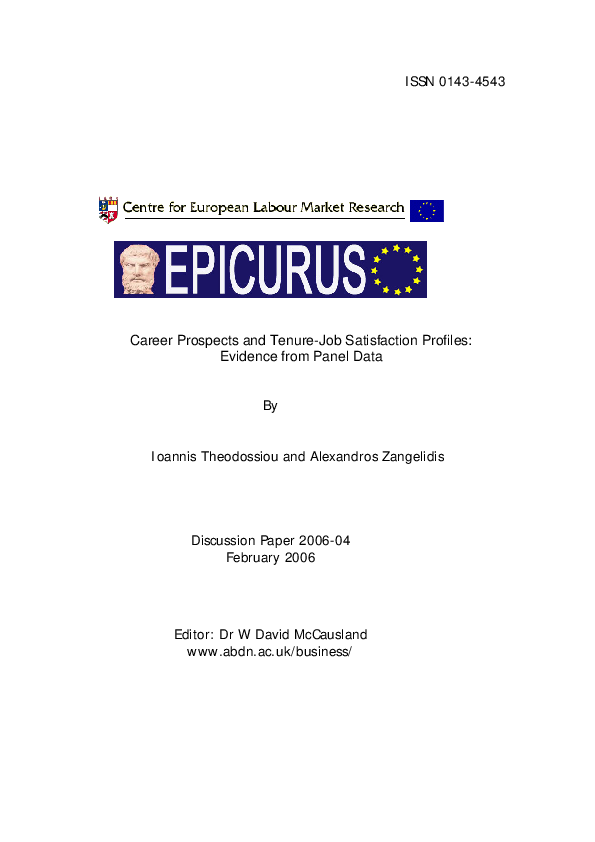 (PDF) Career prospects and tenure–job satisfaction profiles: Evidence ...
