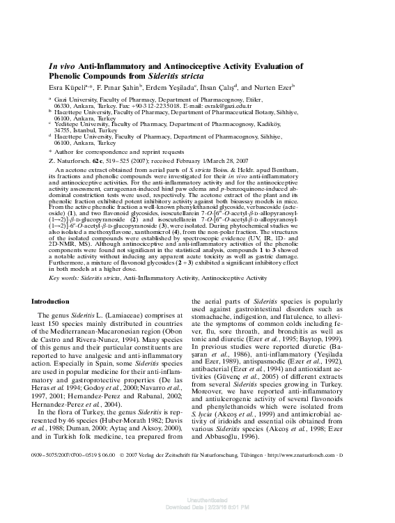 (PDF) Clematis simensis: Anti-inflammatory Effects