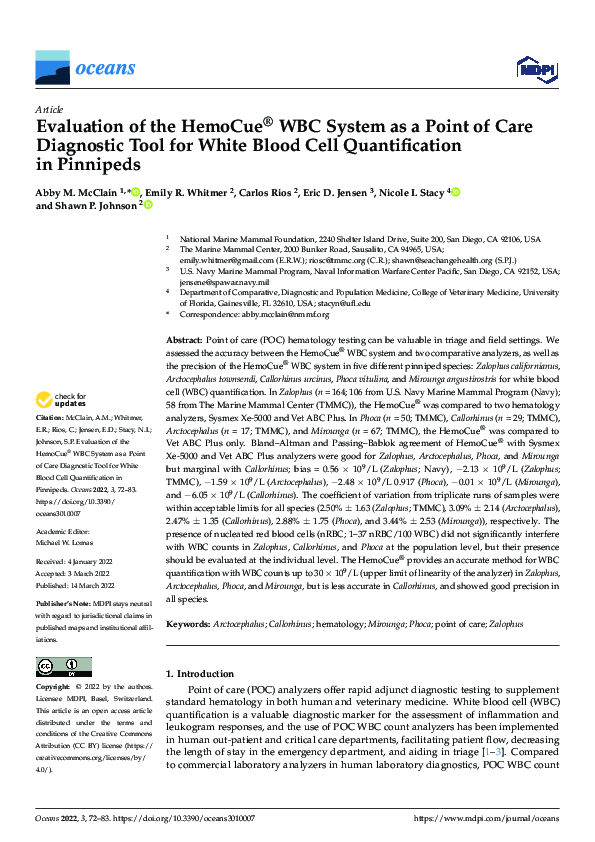 (PDF) Evaluation of the HemoCue® WBC System as a Point of Care ...