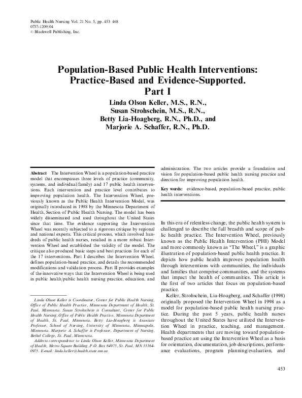 (PDF) Population-Based Public Health Interventions: Practice-Based and ...