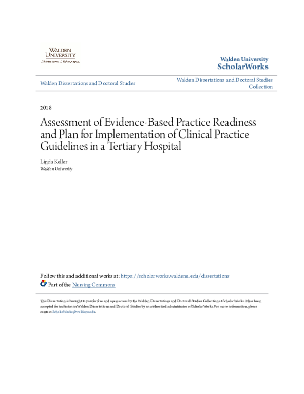 (PDF) Assessment of Evidence-Based Practice Readiness and Plan for ...