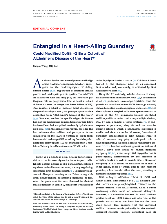 (PDF) Entangled in a heart-ailing quandary: could modified cofilin-2 be ...