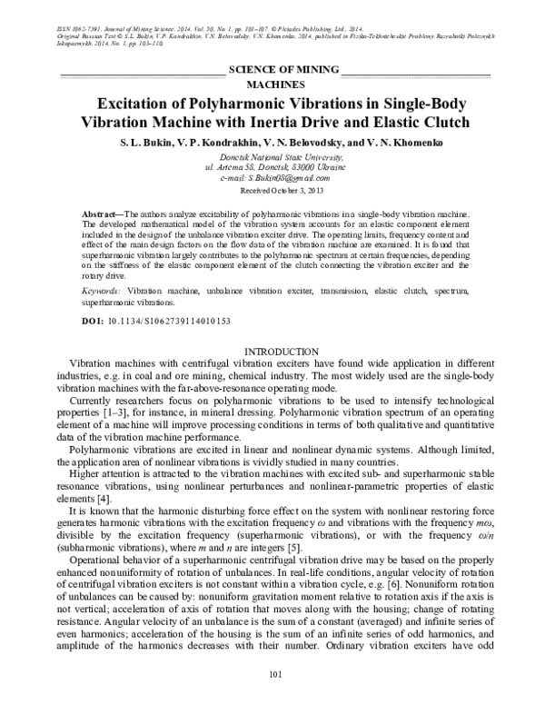 (PDF) Polyharmonic Vibrations in Inertia Drive Systems