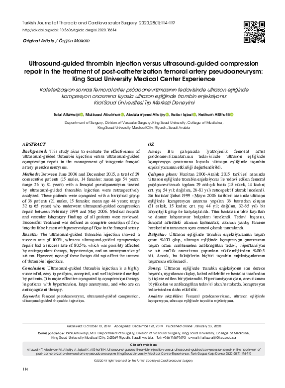 (PDF) Ultrasound-guided thrombin injection versus ultrasound-guided ...