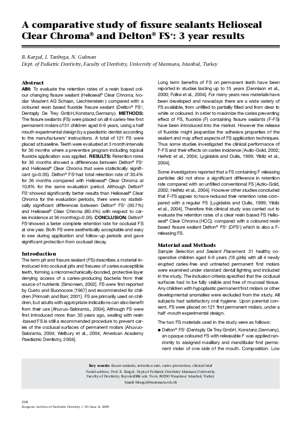 (PDF) A comparative study of fissure sealants Helioseal Clear Chroma ...