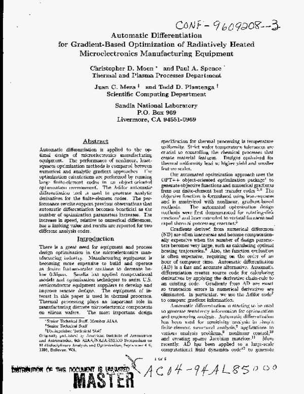 (PDF) Automatic differentiation for gradient-based optimization of radiatively heated ...
