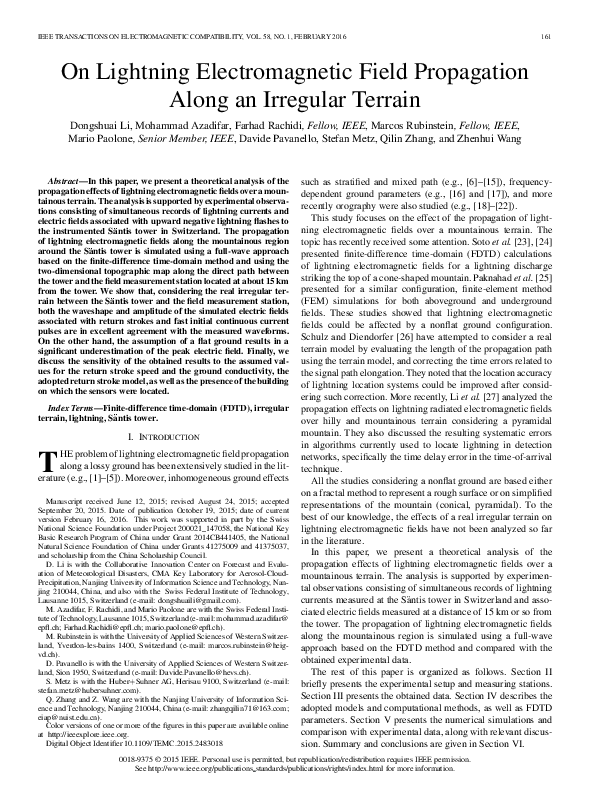 (PDF) On Lightning Electromagnetic Field Propagation Along an Irregular ...