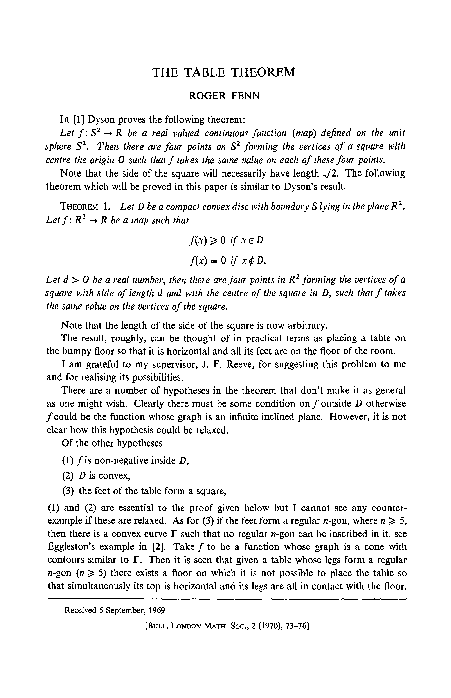(PDF) The Table Theorem