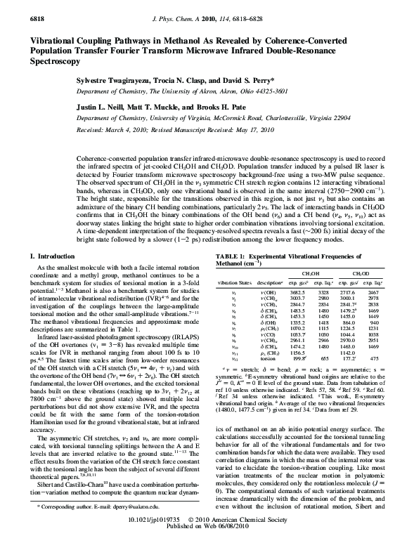 (PDF) Vibrational coupling pathways in methanol as revealed by ...