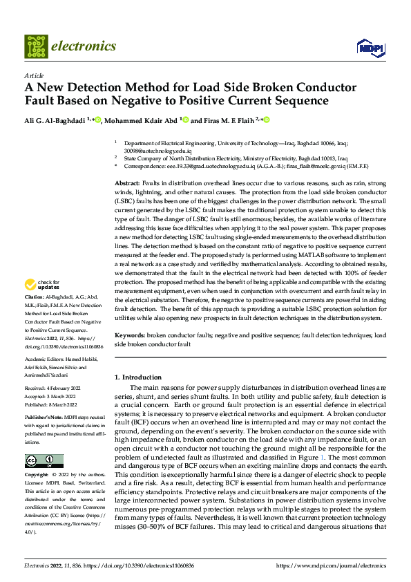 (PDF) A New Detection Method for Load Side Broken Conductor Fault Based on Negative to Positive ...