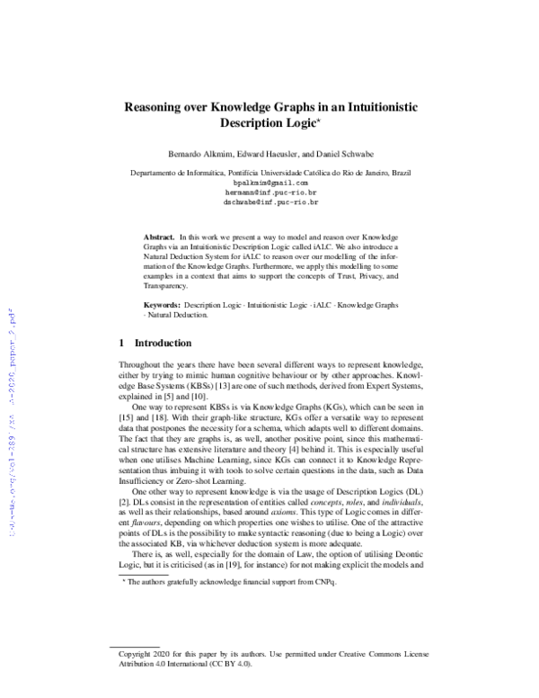 (PDF) Reasoning over Knowledge Graphs in an Intuitionistic Description ...