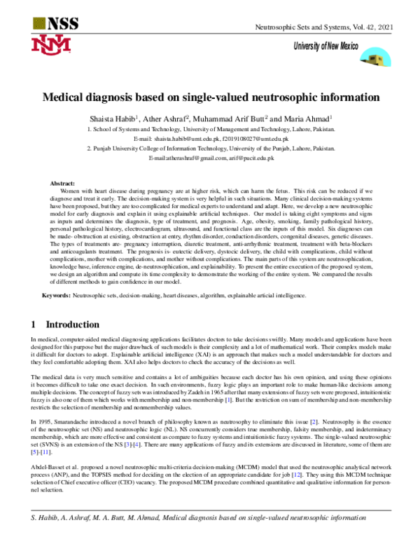 Pdf Medical Diagnosis Based On Single Valued Neutrosophic Information