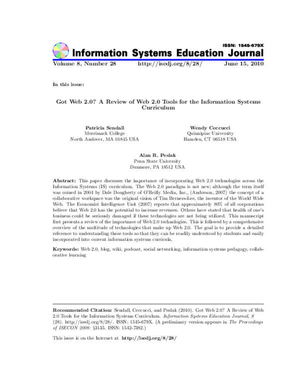 (PDF) Got web 2.0? A review of web 2.0 tools for the information ...