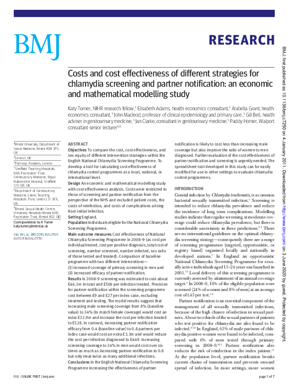 (PDF) Costs and cost effectiveness of different strategies for ...