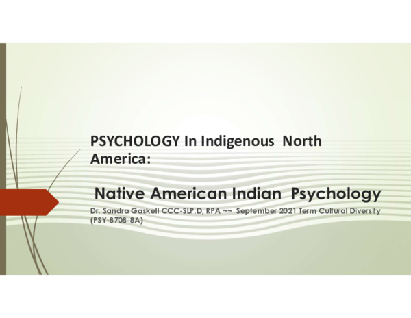(PDF) PSYCHOLOGY In Indigenous North America: Native American Indian ...