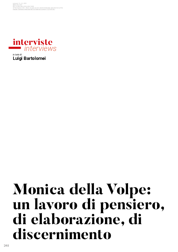 (PDF) Monica Della Volpe: un lavoro di pensiero, di elaborazione, di ...