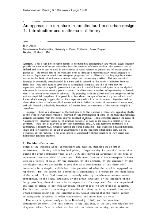 (PDF) An approach to structure in architectural and urban design. 3 ...