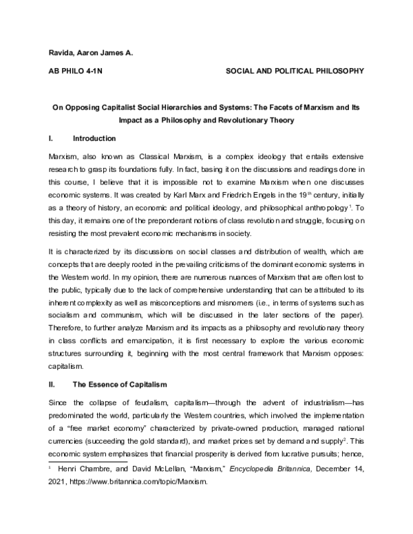 (DOC) Marxism-Paper