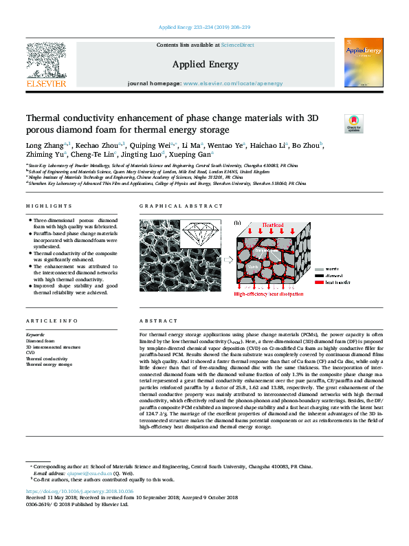 (PDF) Thermal conductivity enhancement of phase change materials using ...