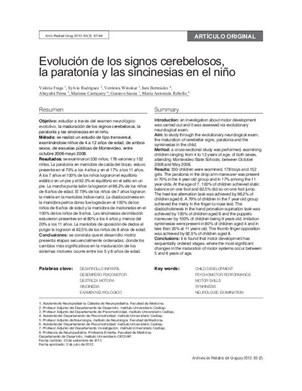 (PDF) Evolución de los signos cerebelosos, la paratonía y las ...