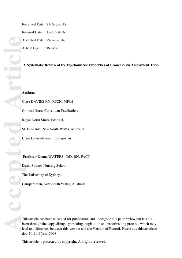 (PDF) A systematic review of the psychometric properties of the Jebsen ...