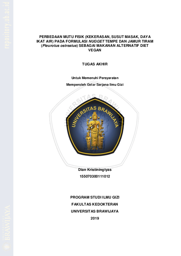 (PDF) Perbedaan Mutu Fisik (Kekerasan, Susut Masak, Daya Ikat Air) pada ...