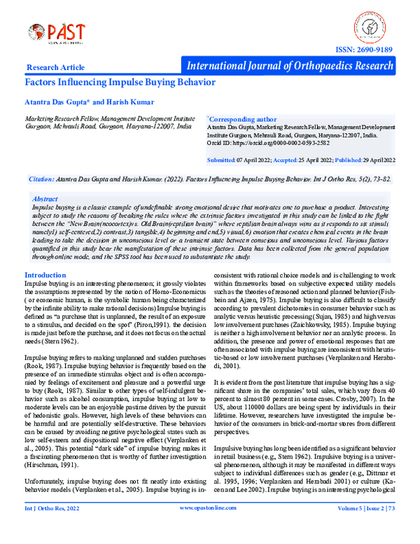 (PDF) Factors Influencing Impulse Buying Behavior