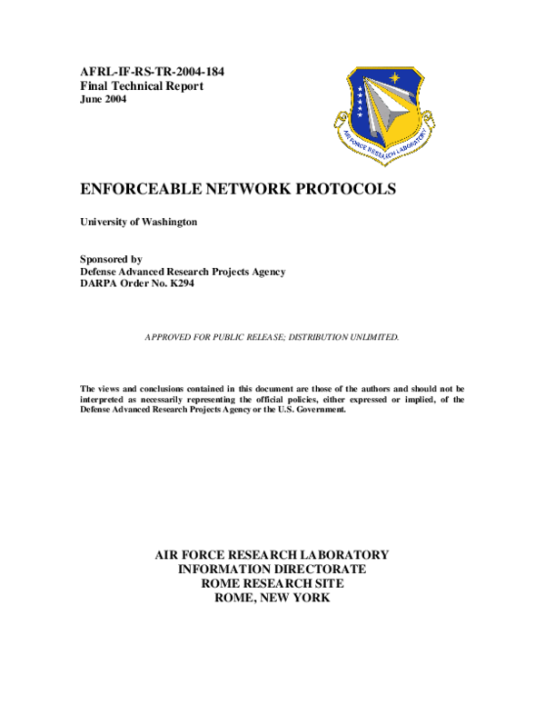 (PDF) Enforceable Network Protocols