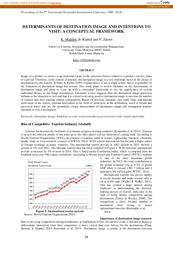 (PDF) Determinants of destination image and intentions to visit: A ...