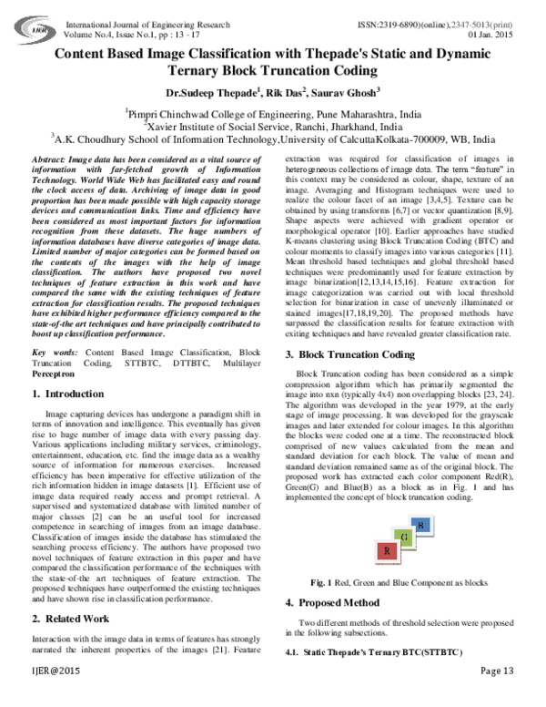 (PDF) Content Based Image Classification with Thepade's Static and Dynamic Ternary Block ...