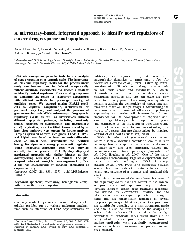 Pdf A Microarray Based Integrated Approach To Identify Novel