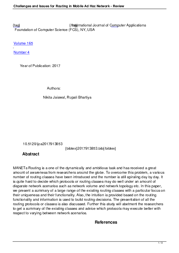 Pdf Challenges And Issues For Routing In Mobile Ad Hoc Network Review