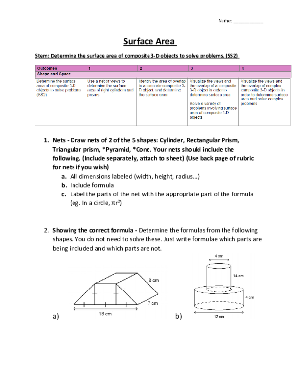 (DOC) Surface area assignment 1 1