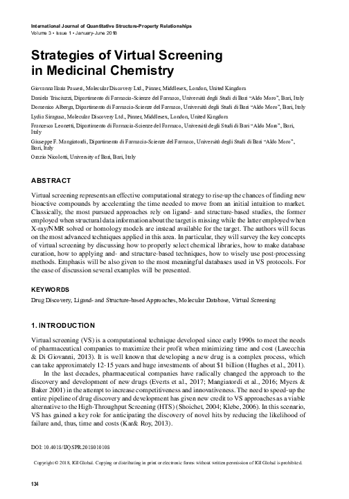 (PDF) Strategies of Virtual Screening in Medicinal Chemistry
