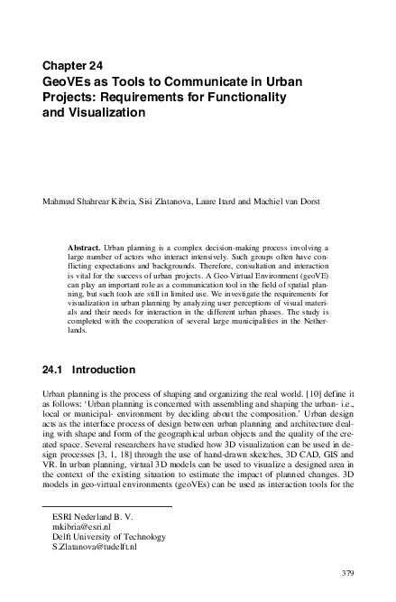 (PDF) GeoVEs as Tools to Communicate in Urban Projects: Requirements ...