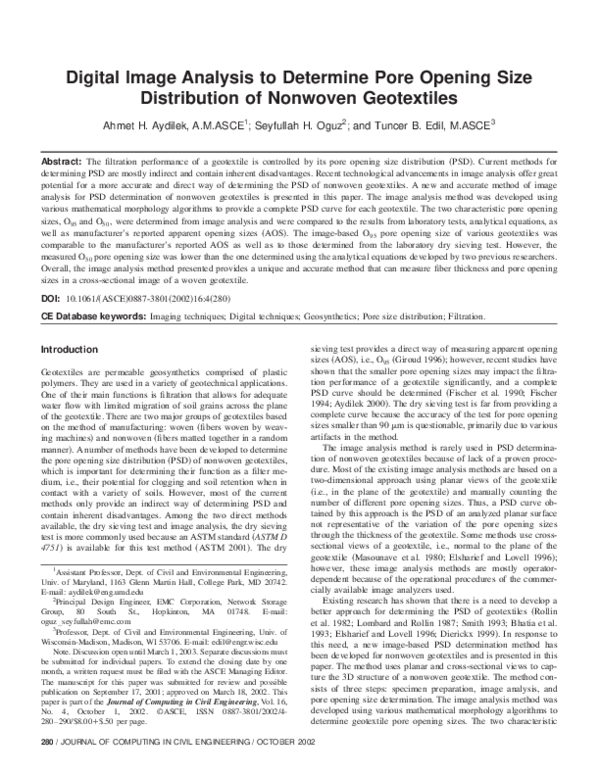 (PDF) Digital Image Analysis to Determine Pore Opening Size ...